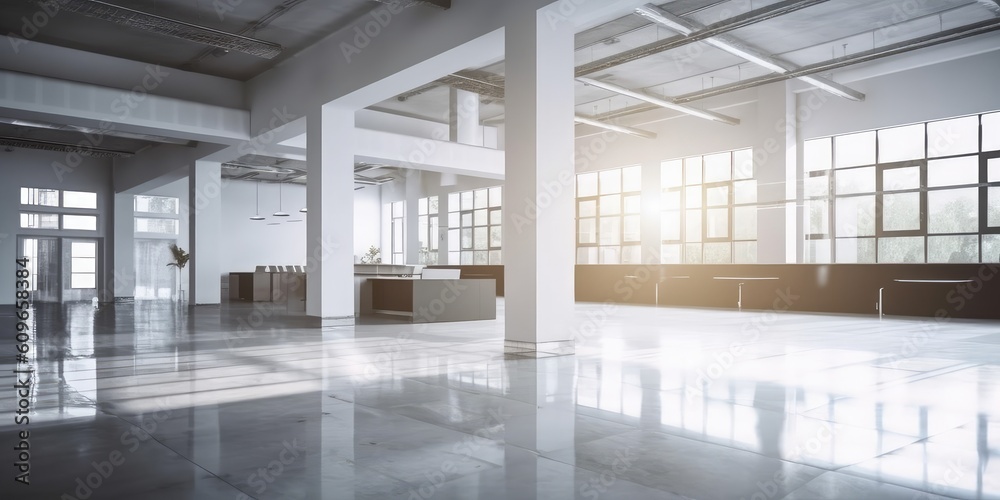 Empty office space floor, modern office interior. Generative AI AIG18 ...