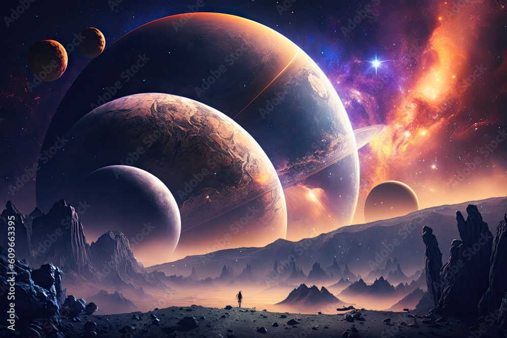 Space wallpaper banner background stunning view cosmic. Generative AI ...