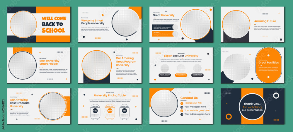 Education Design School PowerPoint presentation slide template. Utilize ...