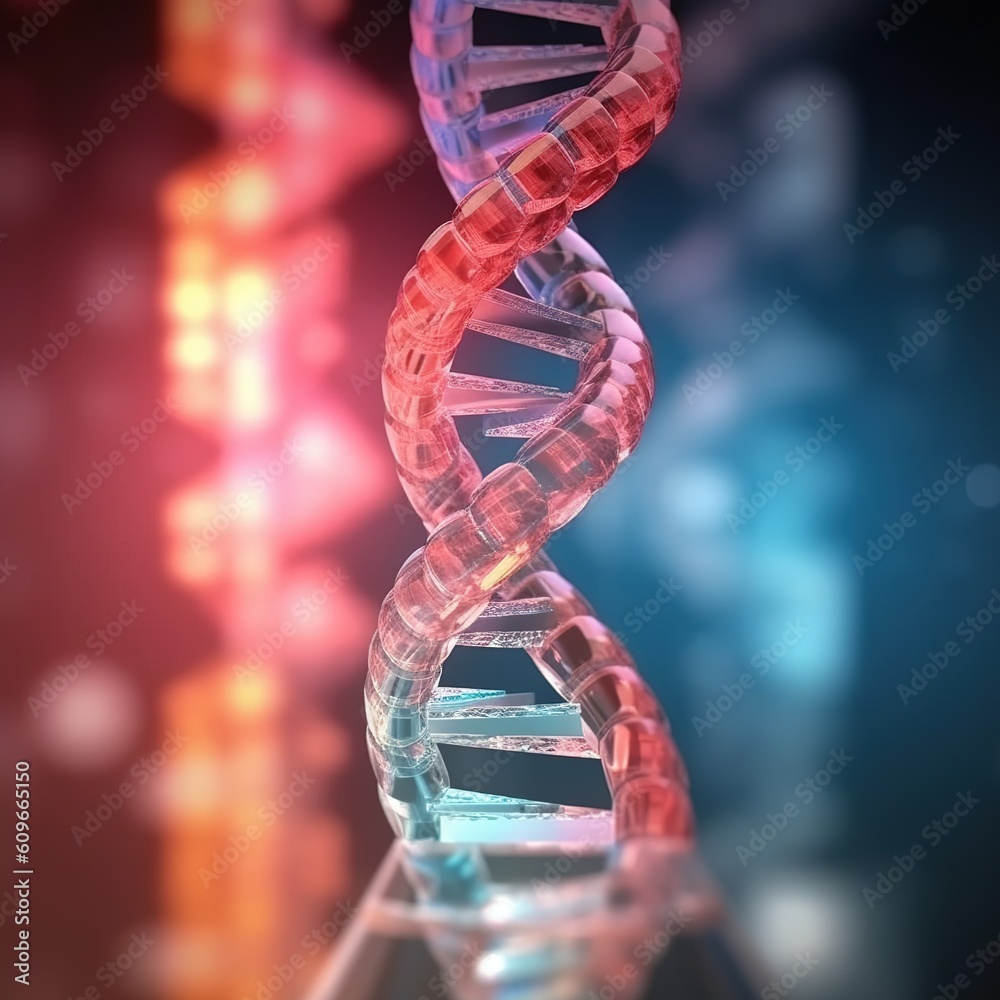 Molecular structure of DNA. Concept of genetics, science and medicine ...
