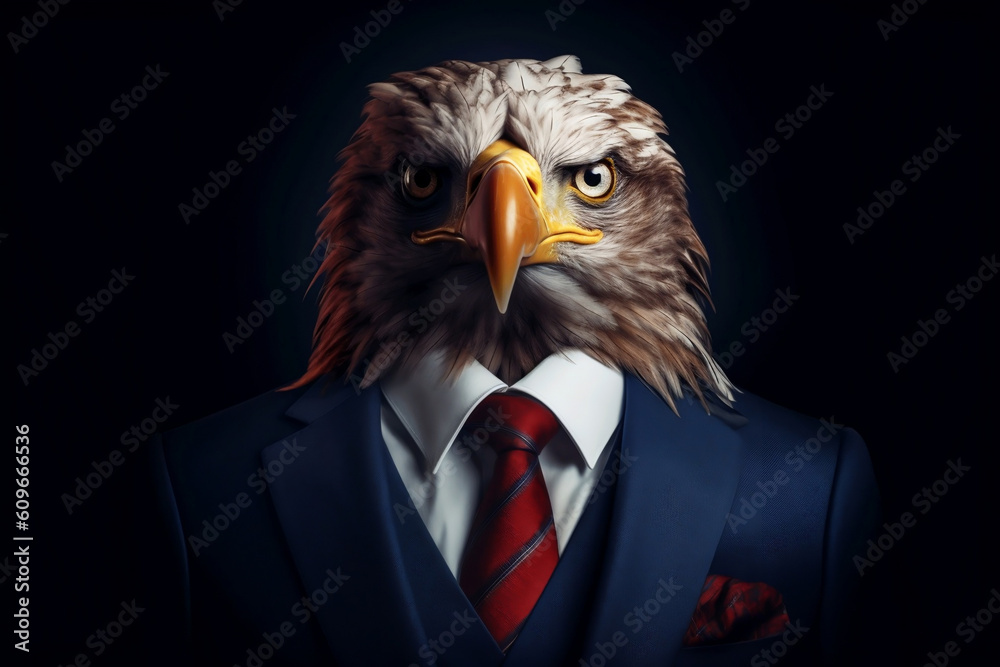 Portrait of a Eagle dressed in a formal business suit, Boss Eagle ...