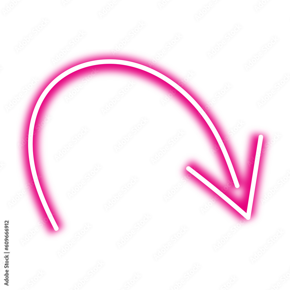 Neon arrow shape png. Glowing pink arrow on transparent background ...