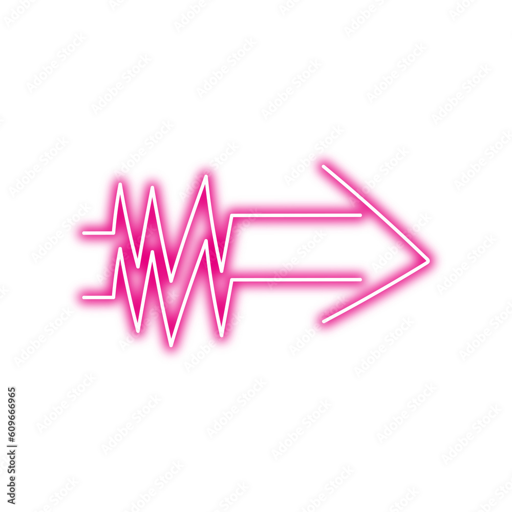 Neon arrow shape png. Glowing pink arrow on transparent background ...