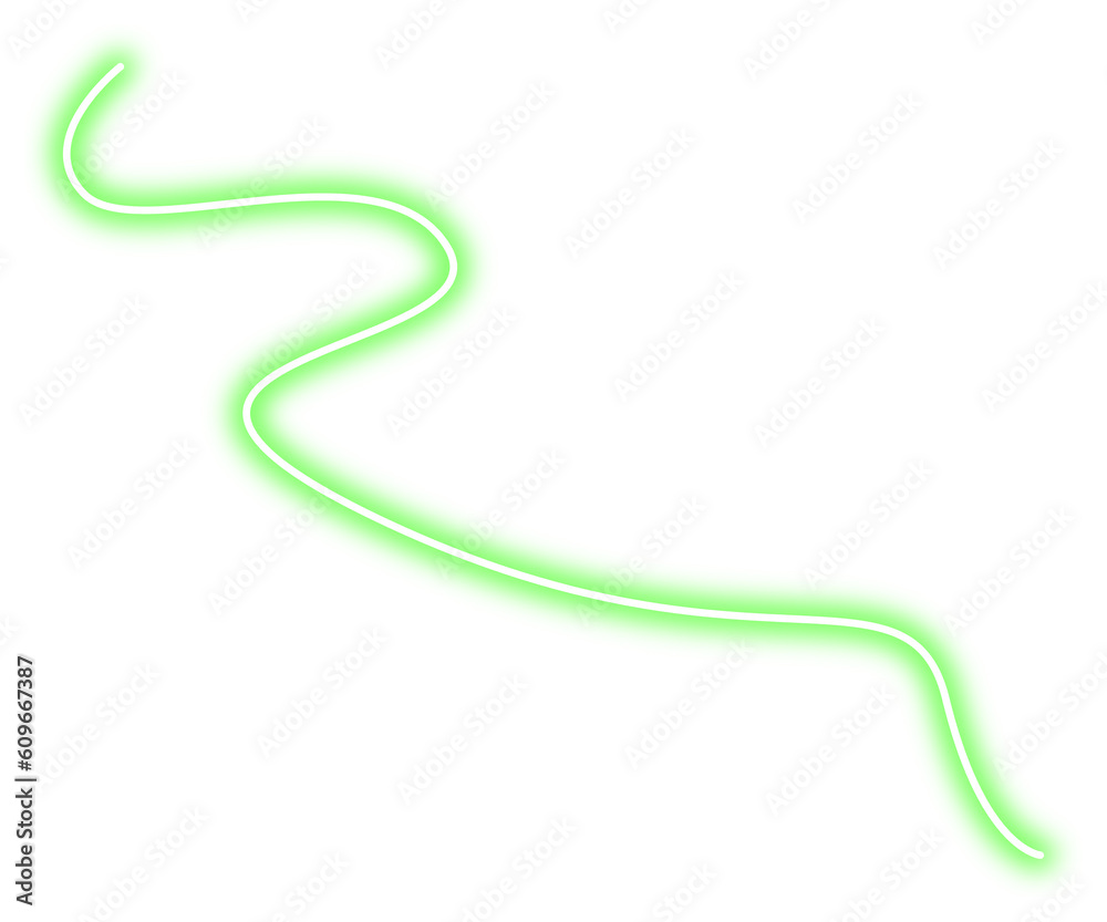 Neon bright line png. Glowing green line on transparent background ...