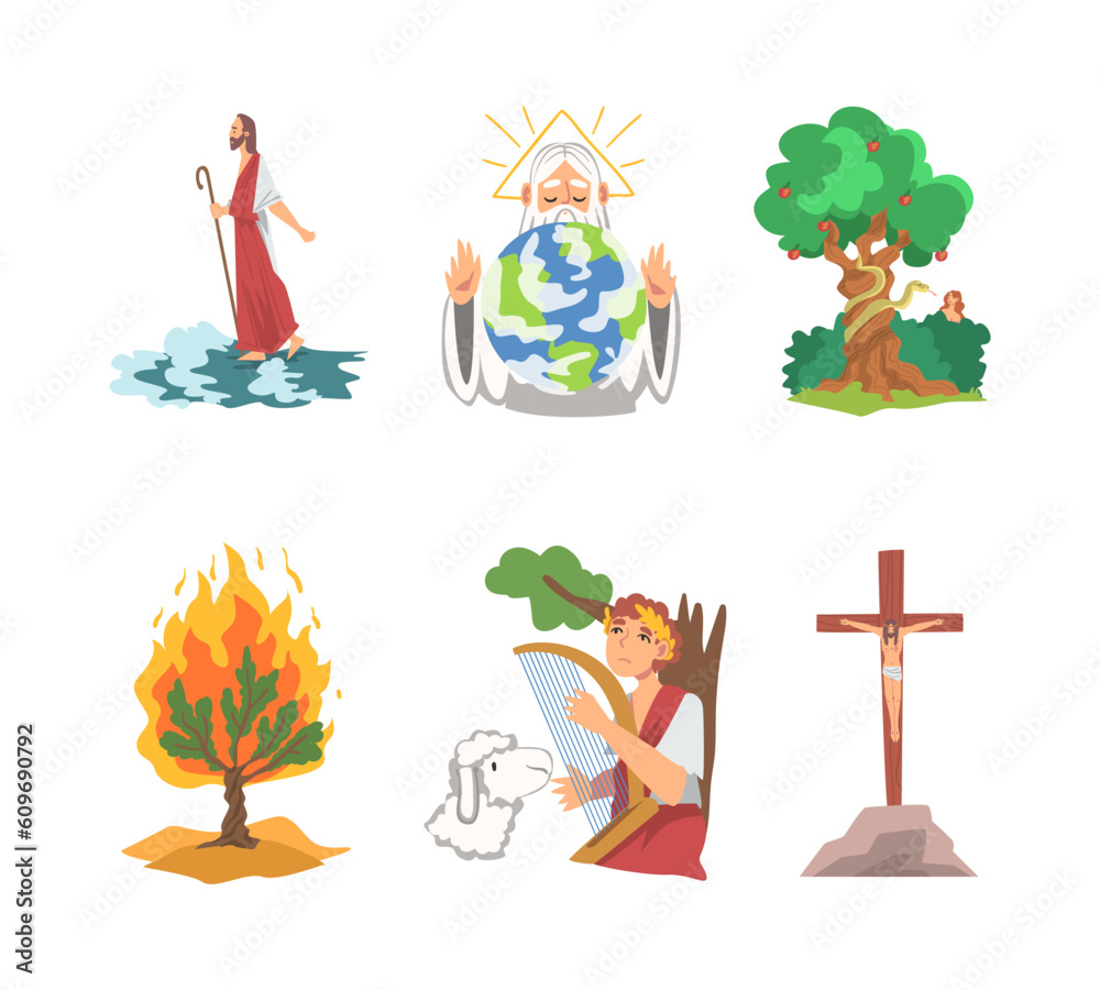 Bible Narrative and Biblical Story for Christian and Jewish Vector ...