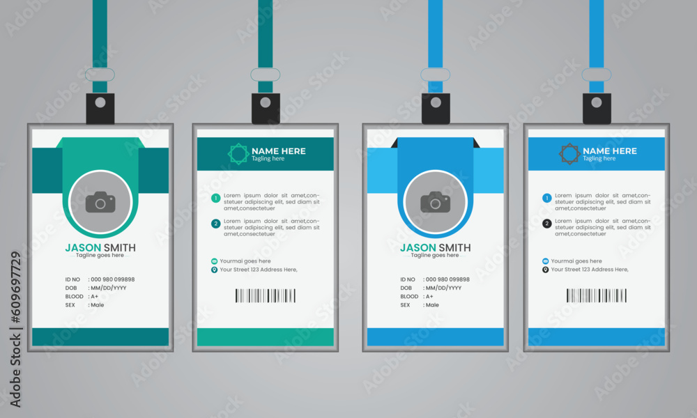 Minimalist Employee id card design business id card template corporate ...