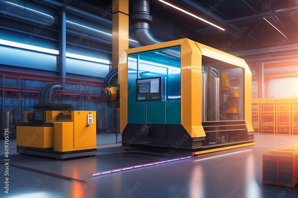 Industry 4.0 Smart Factory Interior Showcasing Machines, Efficient ...