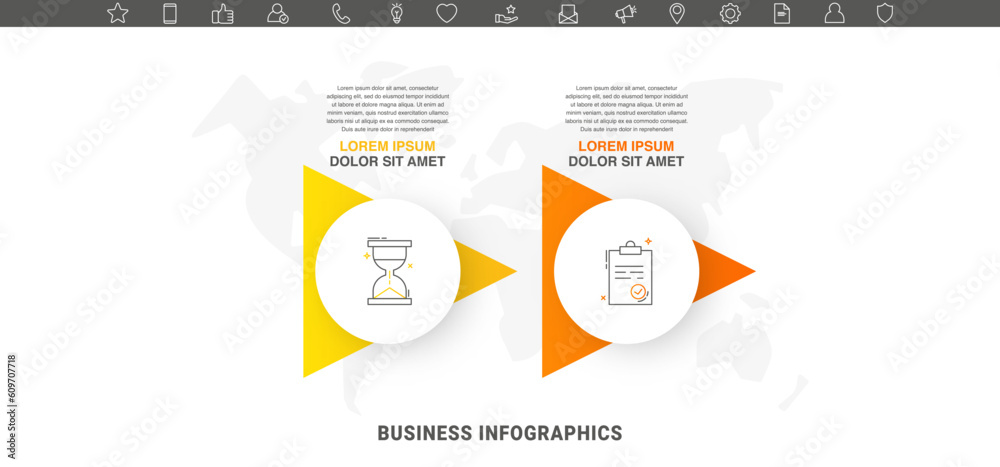 Simple business vector infographics with two circles and triangles ... Simple business vector infographics with two circles and triangles ...