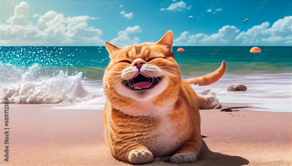 laughing cat, Surprised face, Wow expression cat funny face with open ...