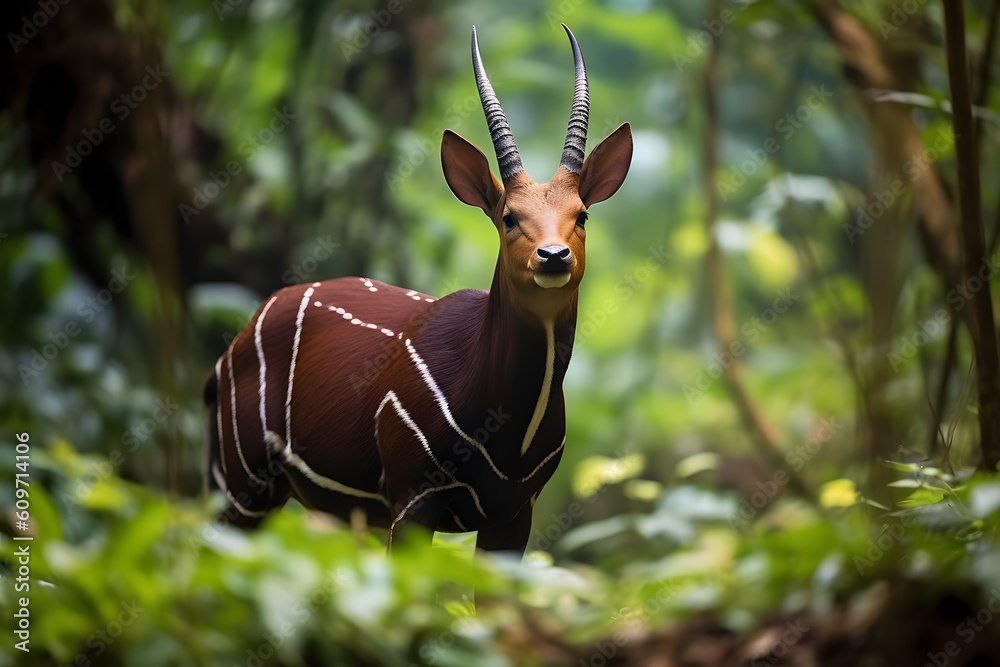 Saola in Vietnamese forest, Generative AI Stock Illustration | Adobe Stock