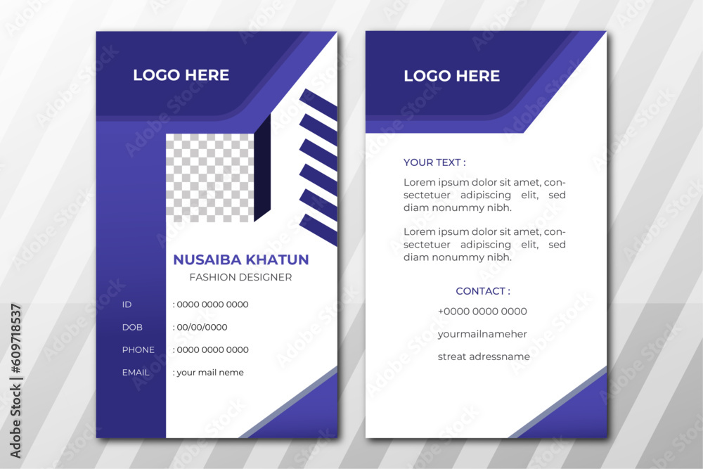 creative ID Card Template with an author photo place, Office Id Card ...