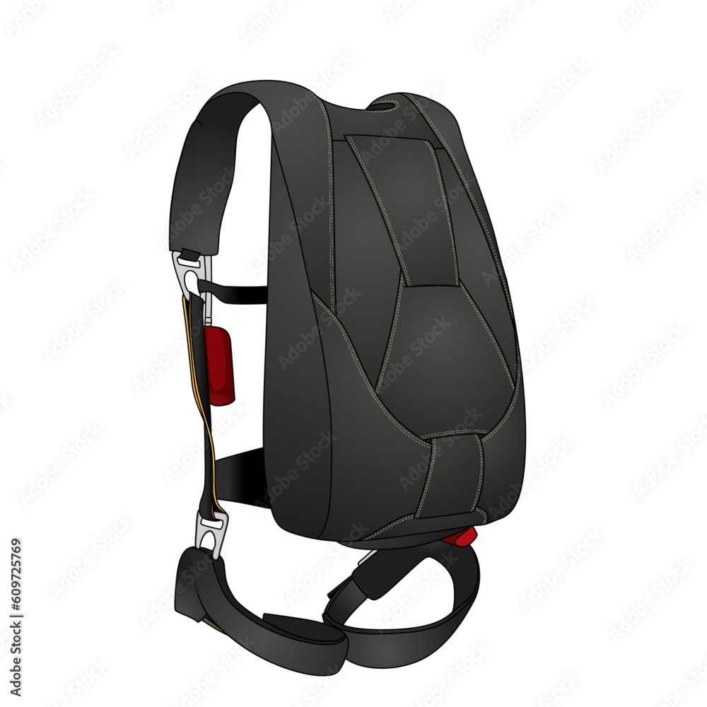 Skydiving Container vector illustration , the parachute rig , backpack ...