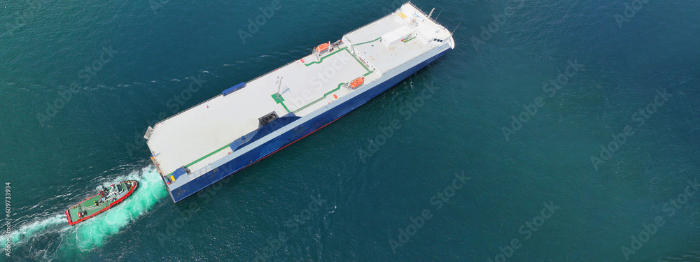 Aerial drone ultra wide photo of Neptune lines RoRo (Roll on-off) car ...