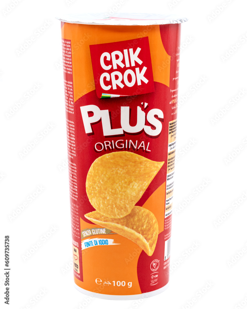 Crik Crock Plus original,packet of potato crisps,Italian product ...