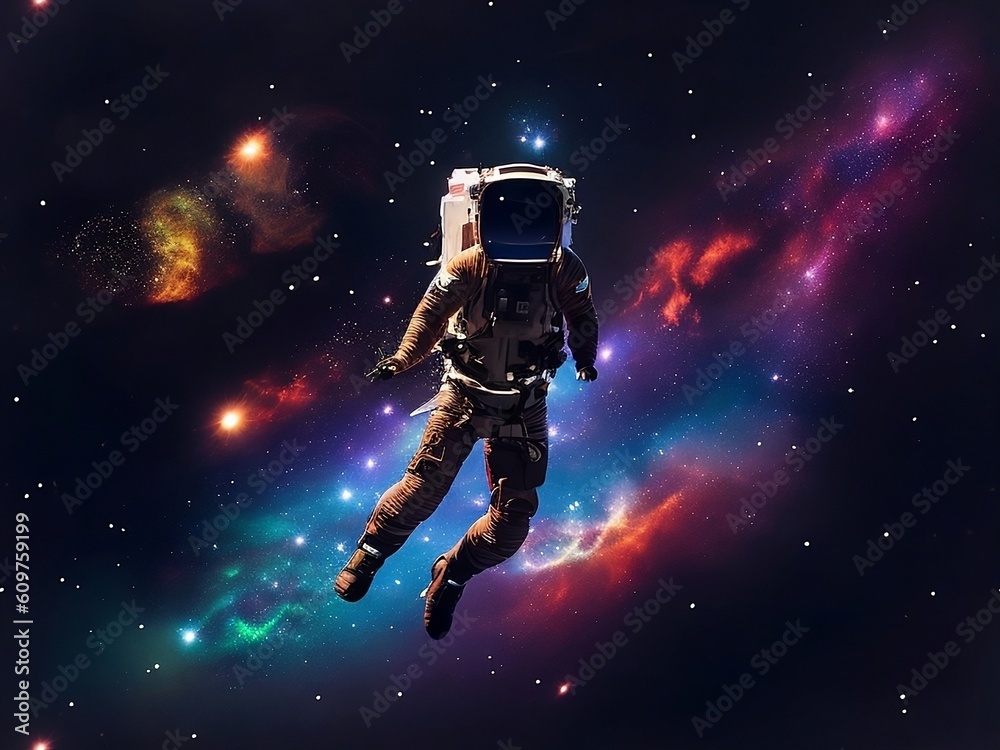 Galactic Astronaut Poster, Celestial Astronaut Photo, Cosmic Journey ...