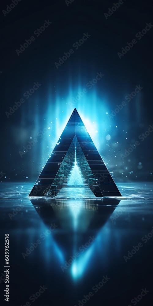 pyramid shaped object bright light shining background atlantis ...