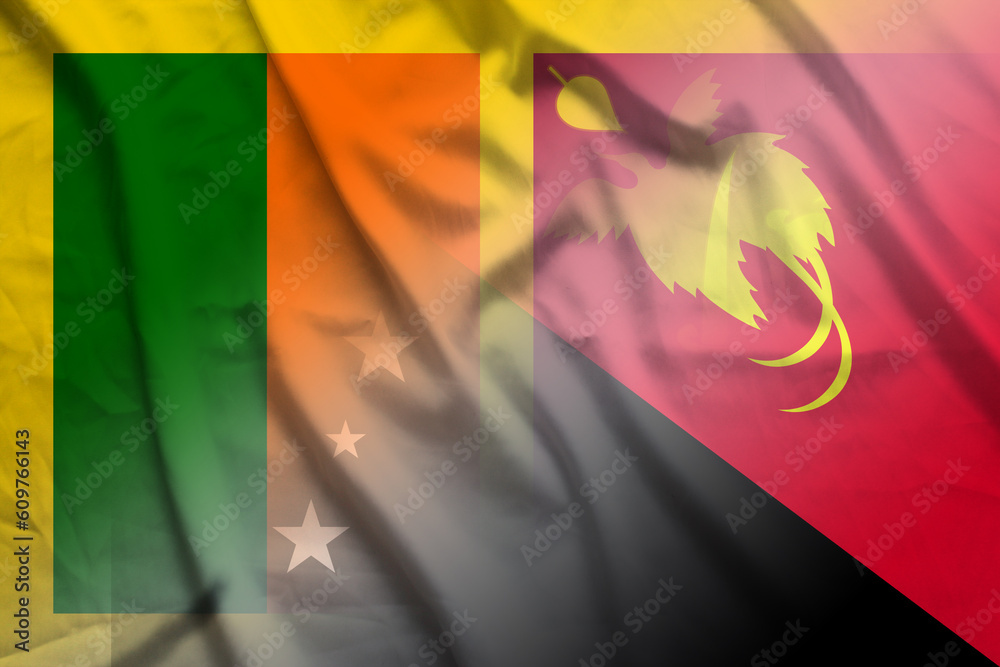Sri Lanka and Papua New Guinea official flag transborder negotiation ...