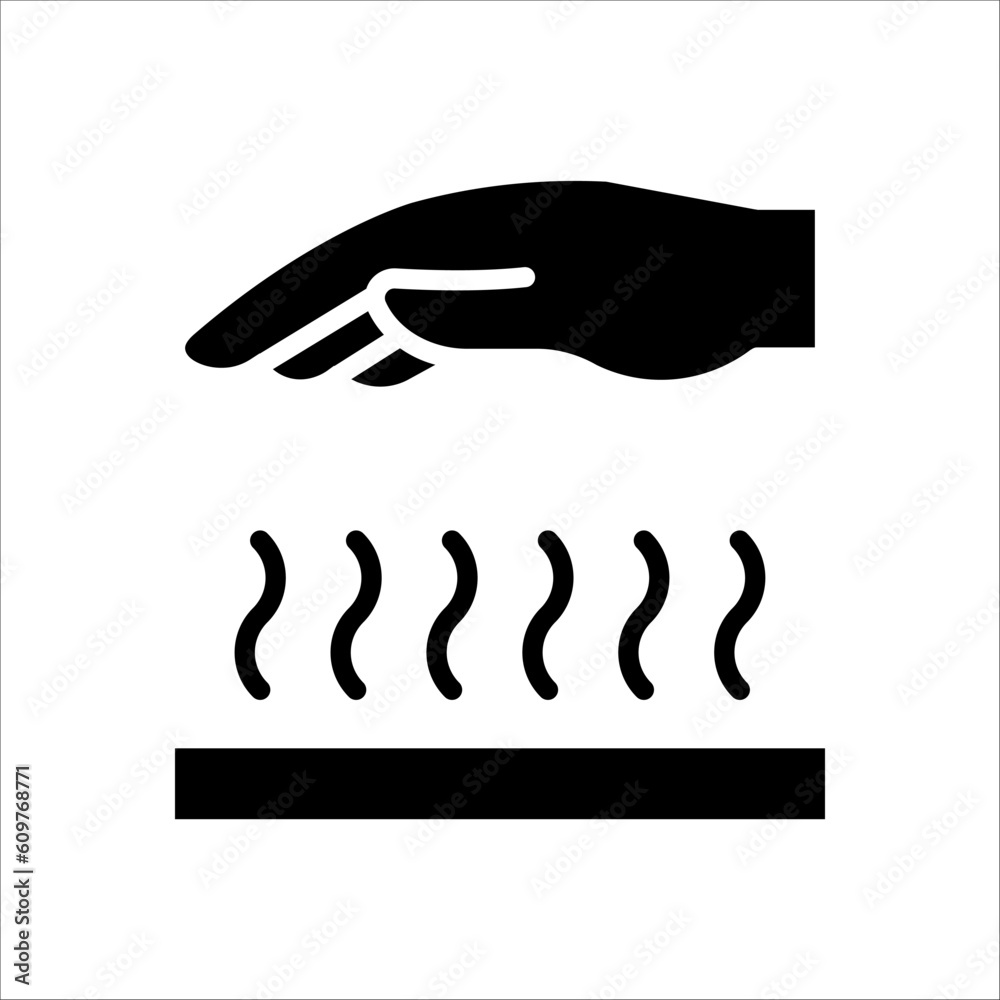 Warning sign for hot surface. Vector and illustration graphic Caution ...