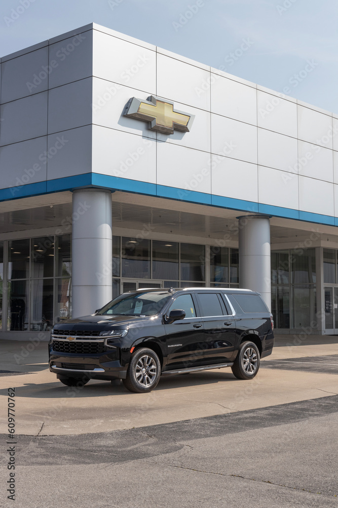 Chevrolet Suburban display at a dealership. Chevy offers the Suburban ...
