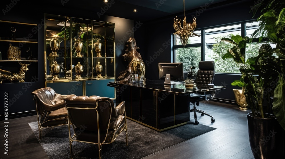 Inspiring office interior design Art Deco style Corporate Workspace ...