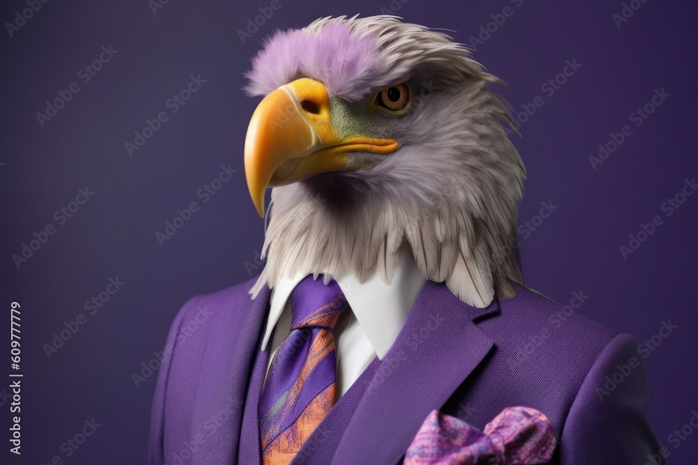 Anthropomorphic Eagle dressed in a suit like a businessman. Business ...