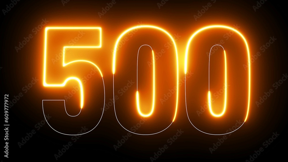 500 Electric orange lighting text with animation on black background ...