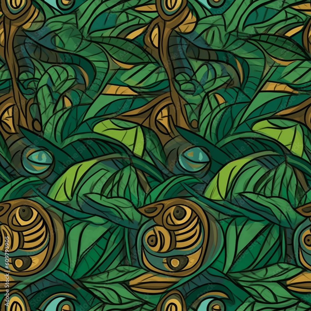 Generative AI image of Borneo art-inspired design tile embodies the ...