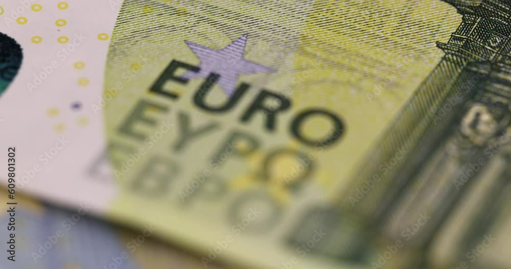 Close-up of the one hundred euro banknote of the European Union ...
