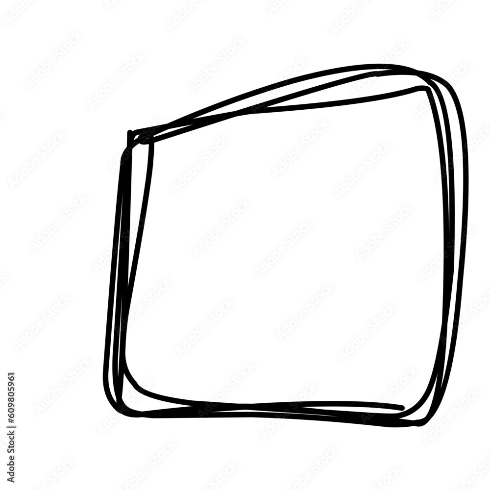 Vector hand drawn boxes, empty picture frame, black outline, rectangle ...