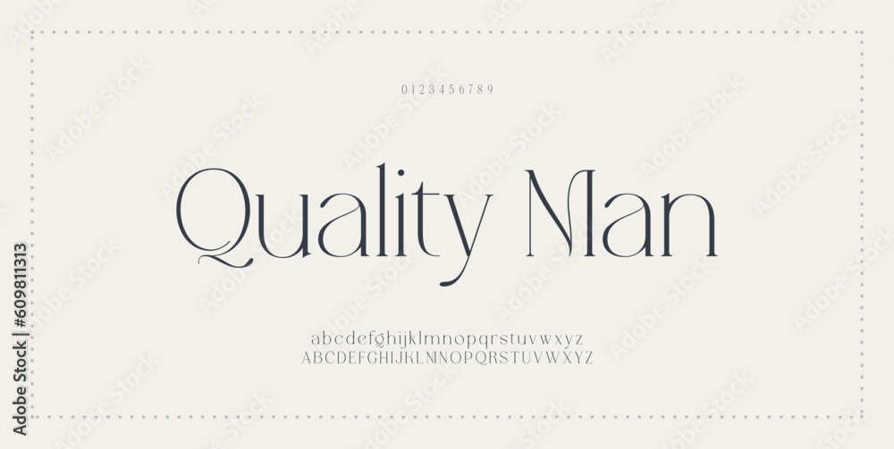 Quality Man Elegant alphabet letters font and number. Classic Lettering ...