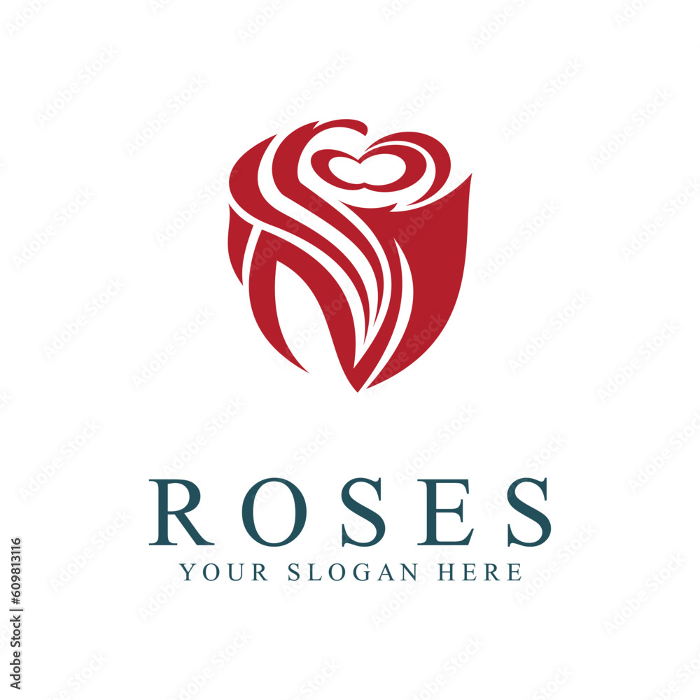 Rose logo illustration. Stock Vector | Adobe Stock
