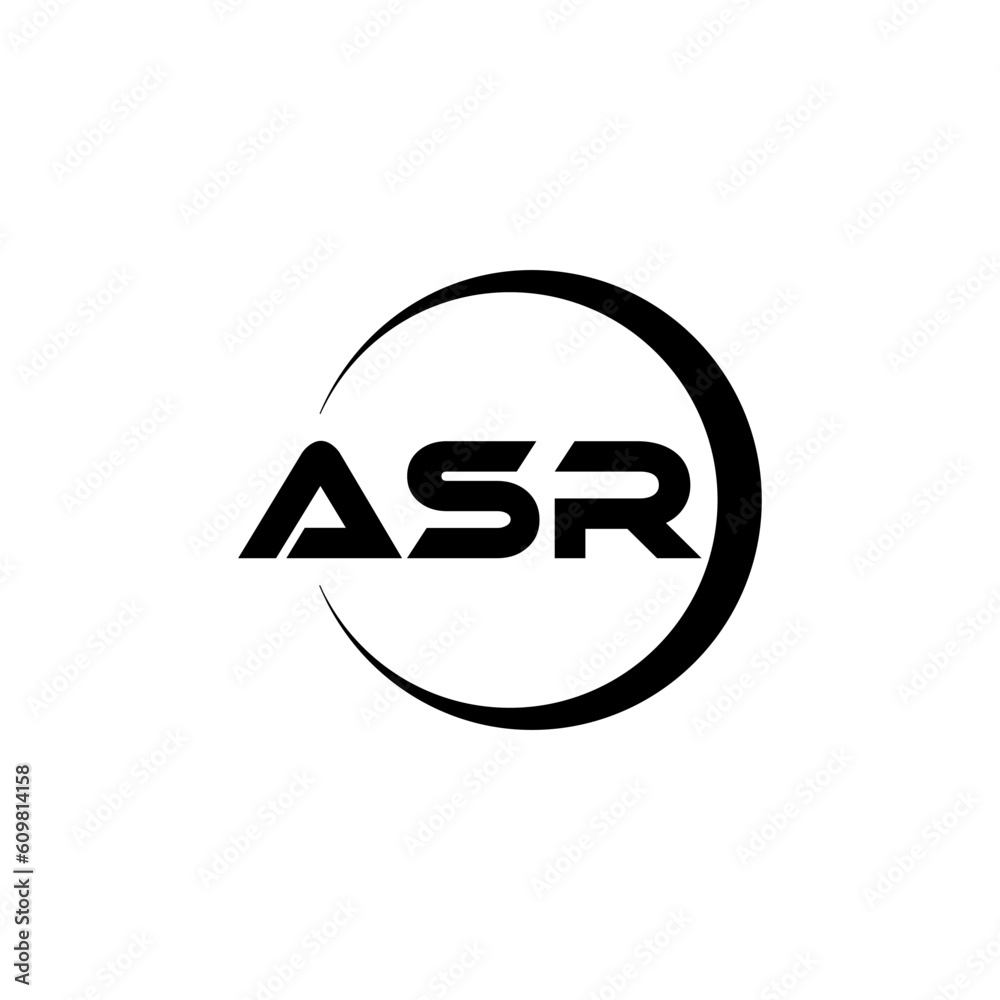 ASR letter logo design with white background in illustrator, cube logo ...