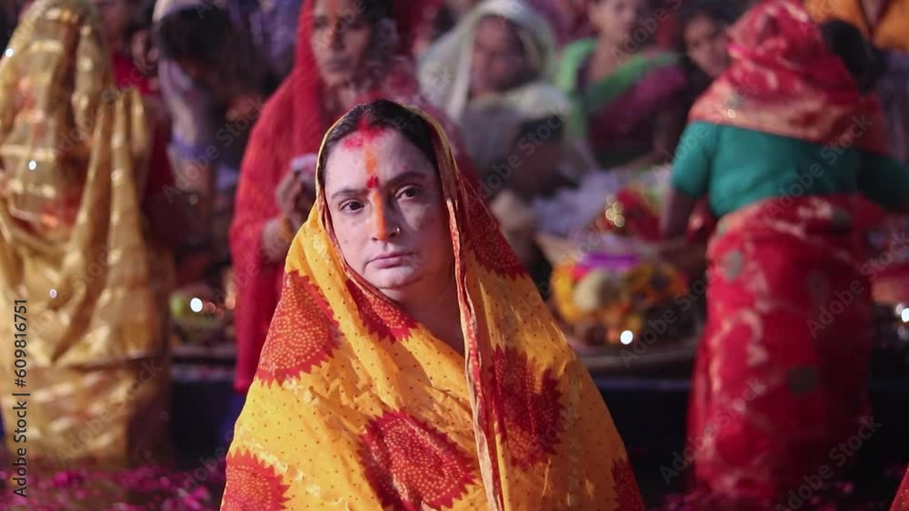 devotee doing holy rituals at festival from different angle Stock Video ...