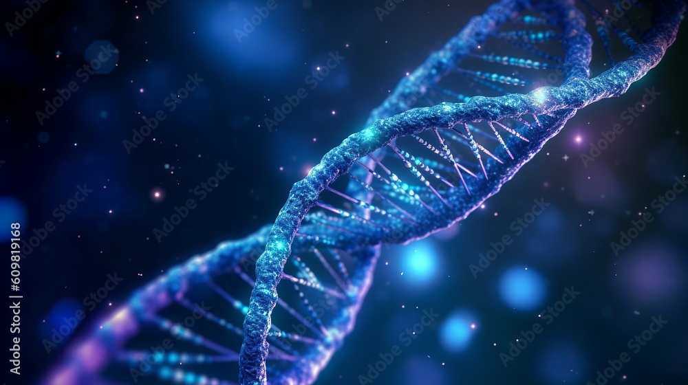 Dna helix with blue light, Genetic Code DNA Molecule Structure ...