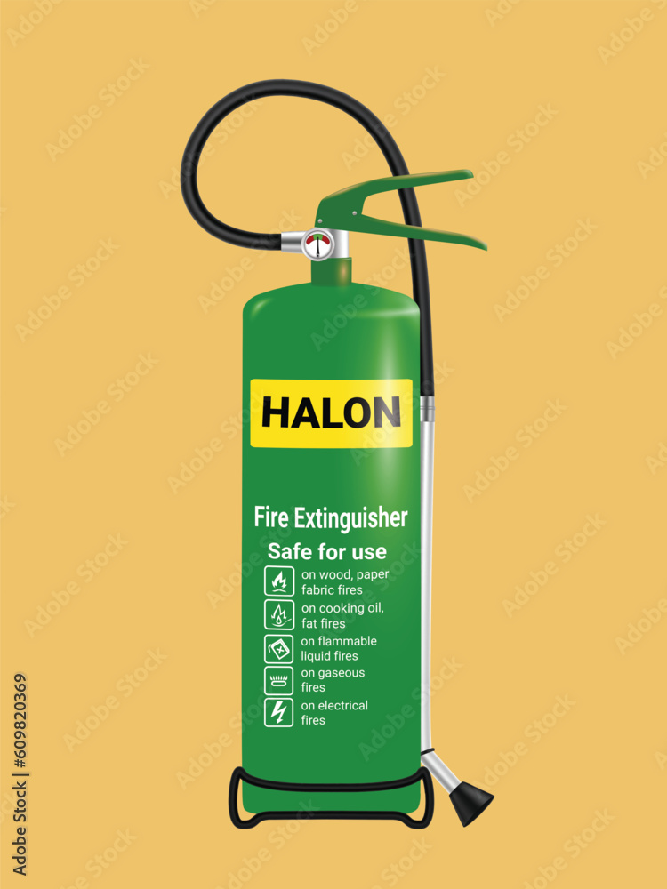 Vaporizing Extinguisher Fire Extinguisher with Green Color Fire ...