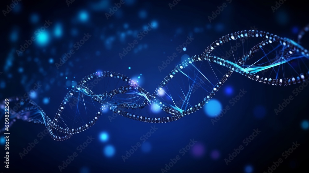 Dna helix with blue light, Genetic Code DNA Molecule Structure ...