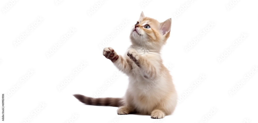 cute playful kitten cat isolated on transparent background. PNG. Stock ...