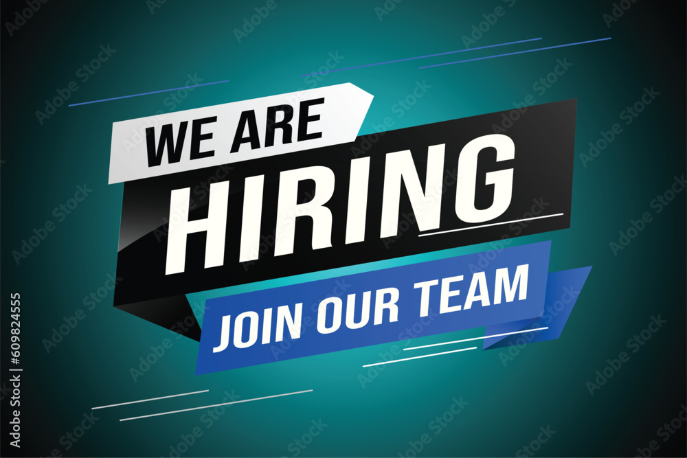 hiring recruitment Join now design for banner poster We are hiring ...
