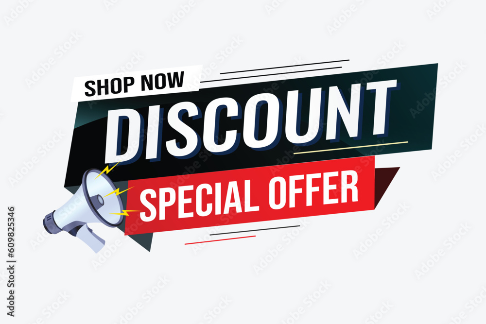 discount special offer word concept vector illustration with lines ...