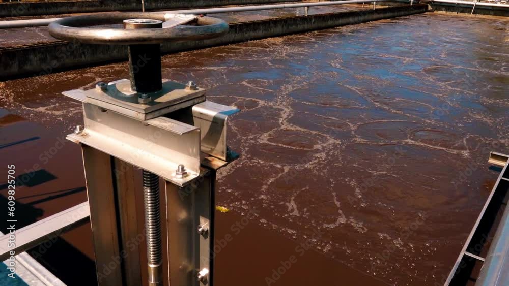 Video Stock Water pollution in nature. Purification flows into the ...
