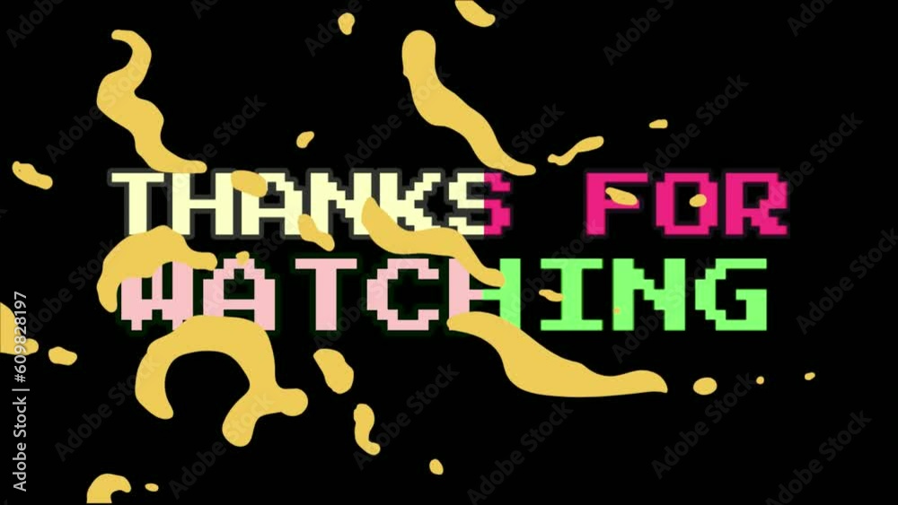 Animated trailer saying thank you for watching, with a cool background ...