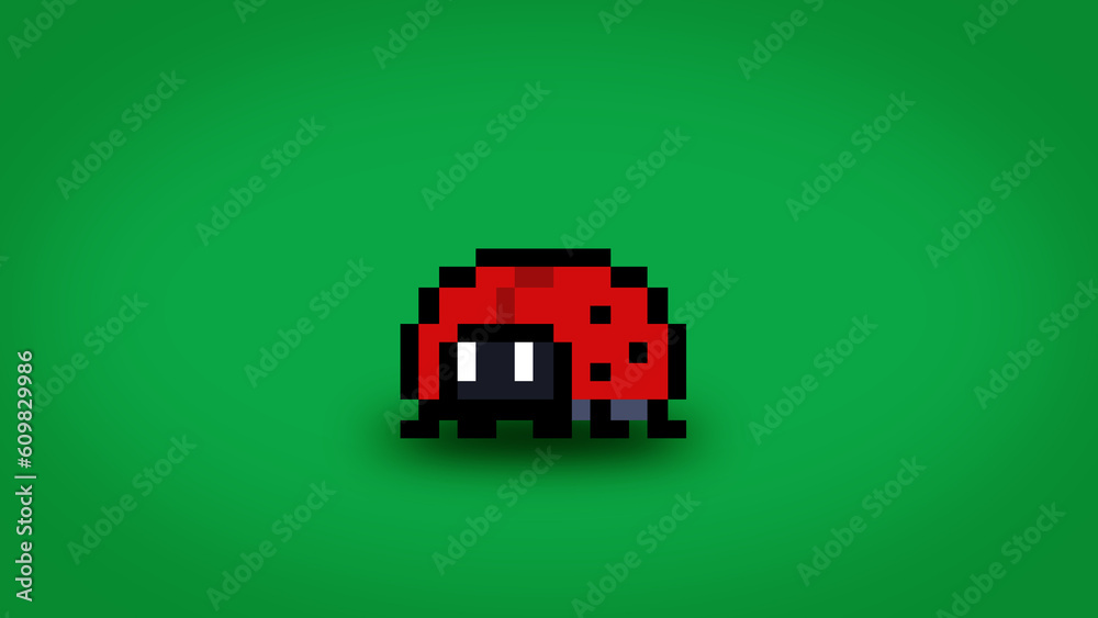 Cute red 8 bit lady bird or bug background - high res 4k wallpaper ...