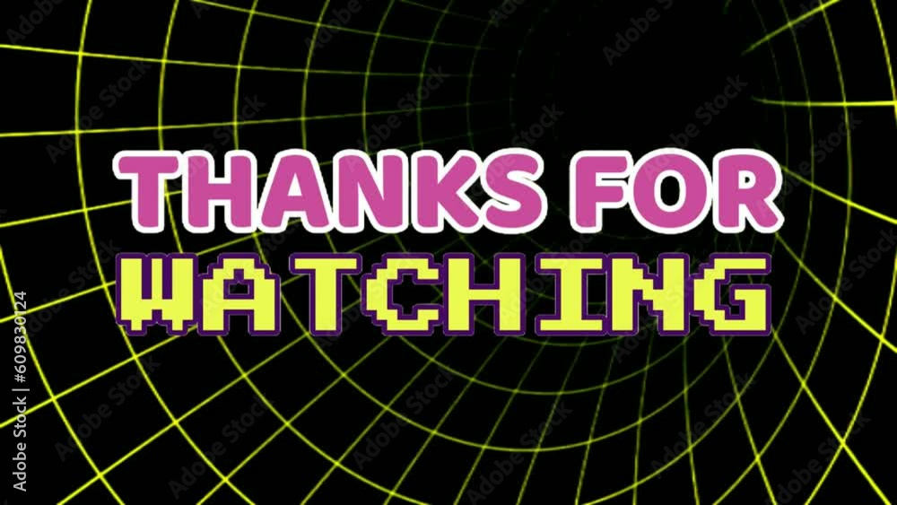 Vidéo Stock Animated trailer saying thank you for watching, with a cool ...