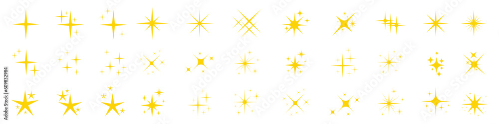 Sparkle star icons. Star icons. Twinkling stars. Sparkles, shining burst. Star sparkle and ...