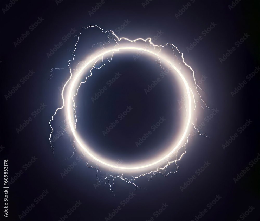 Magical Plasma Portal Round Lightning, Sparkle Frame Overlay Effect for ...