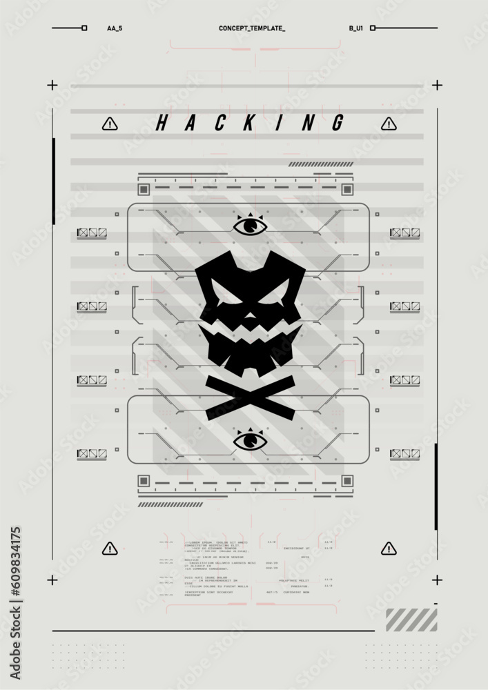 Cyber culture, Cyberpunk futuristic poster. programming and virtual ...