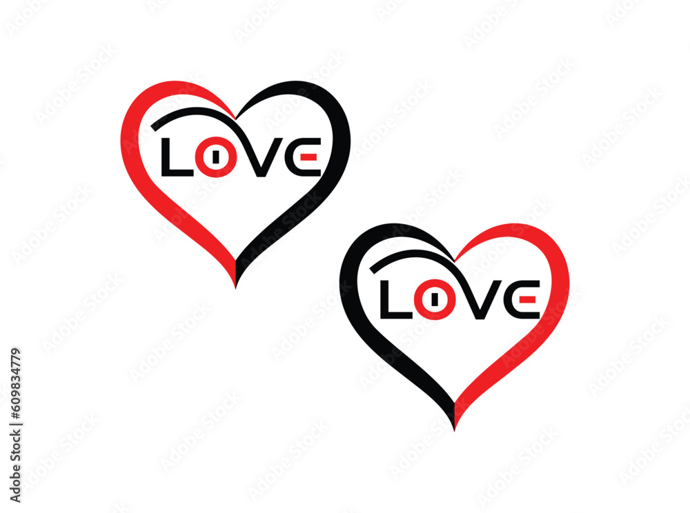 Red Black Love, Love logo Black and White Stock Photos and Images ...