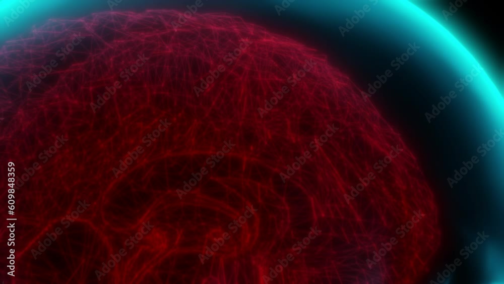 Side View of 3D Holographic X-Ray of Human Brain and Skeleton Head ...