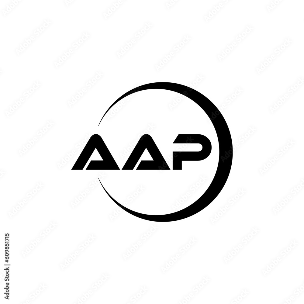 AAP letter logo design with white background in illustrator, cube logo ...