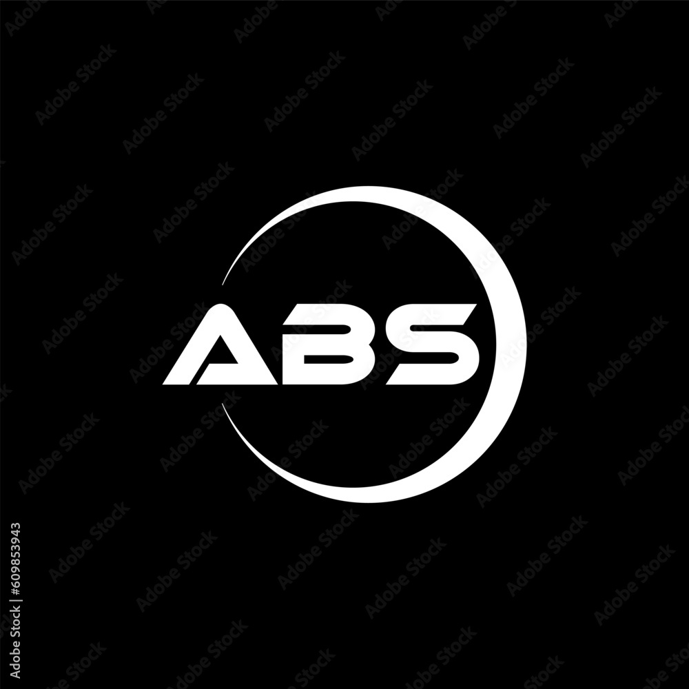 ABS letter logo design with black background in illustrator, cube logo ...